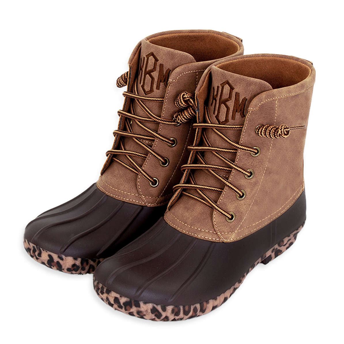 Personalized Leopard Bottom Print Duck Boots - Marleylilly