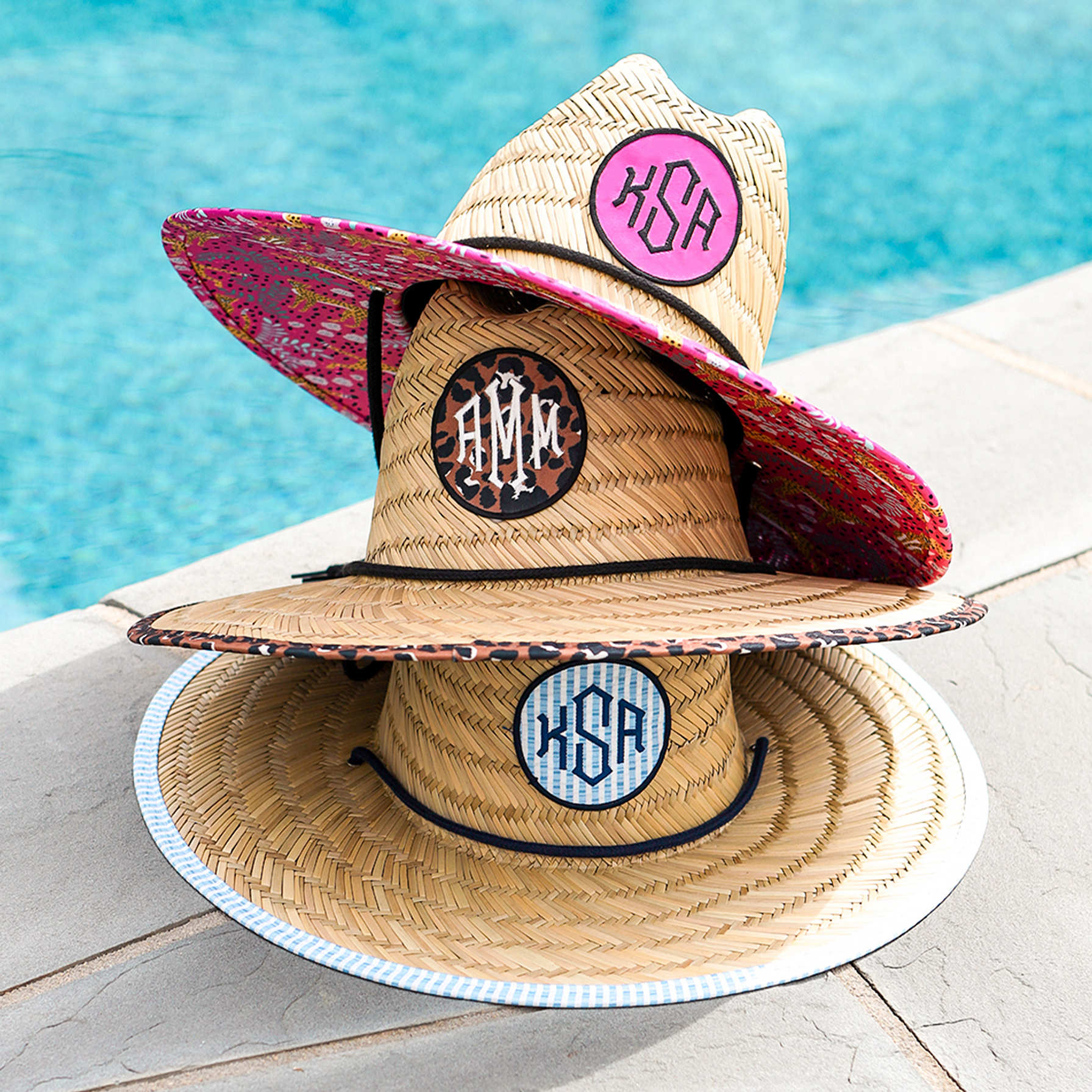 Monogrammed Woven Straw Hat