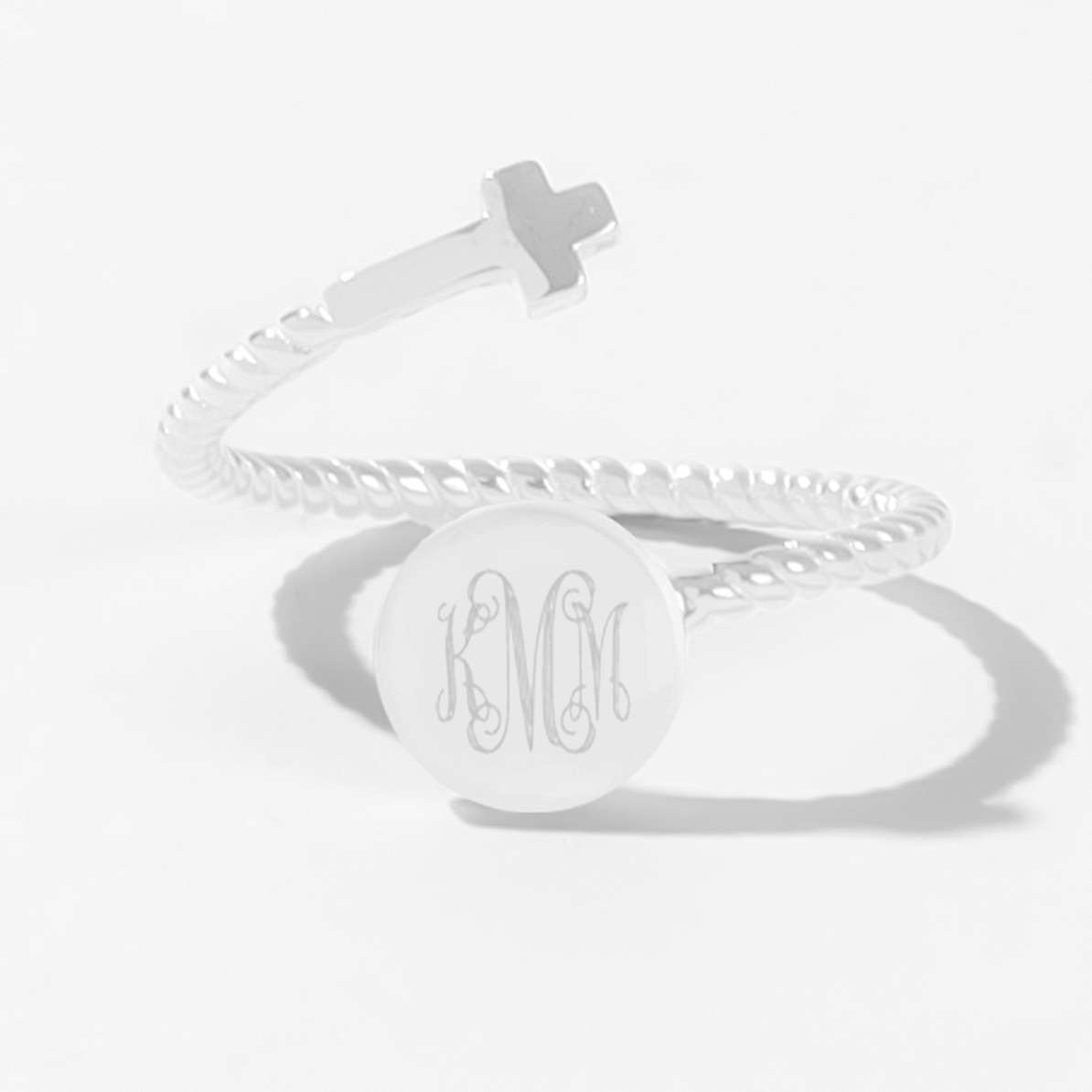 Monogrammed Adjustable Cross Ring - Custom Personalized Rings | Marleylilly