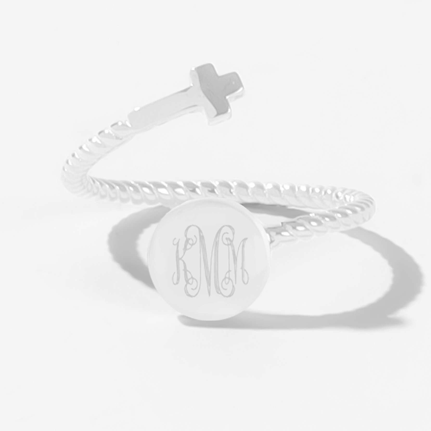 Monogrammed Adjustable Cross Ring - Custom Personalized Rings | Marleylilly