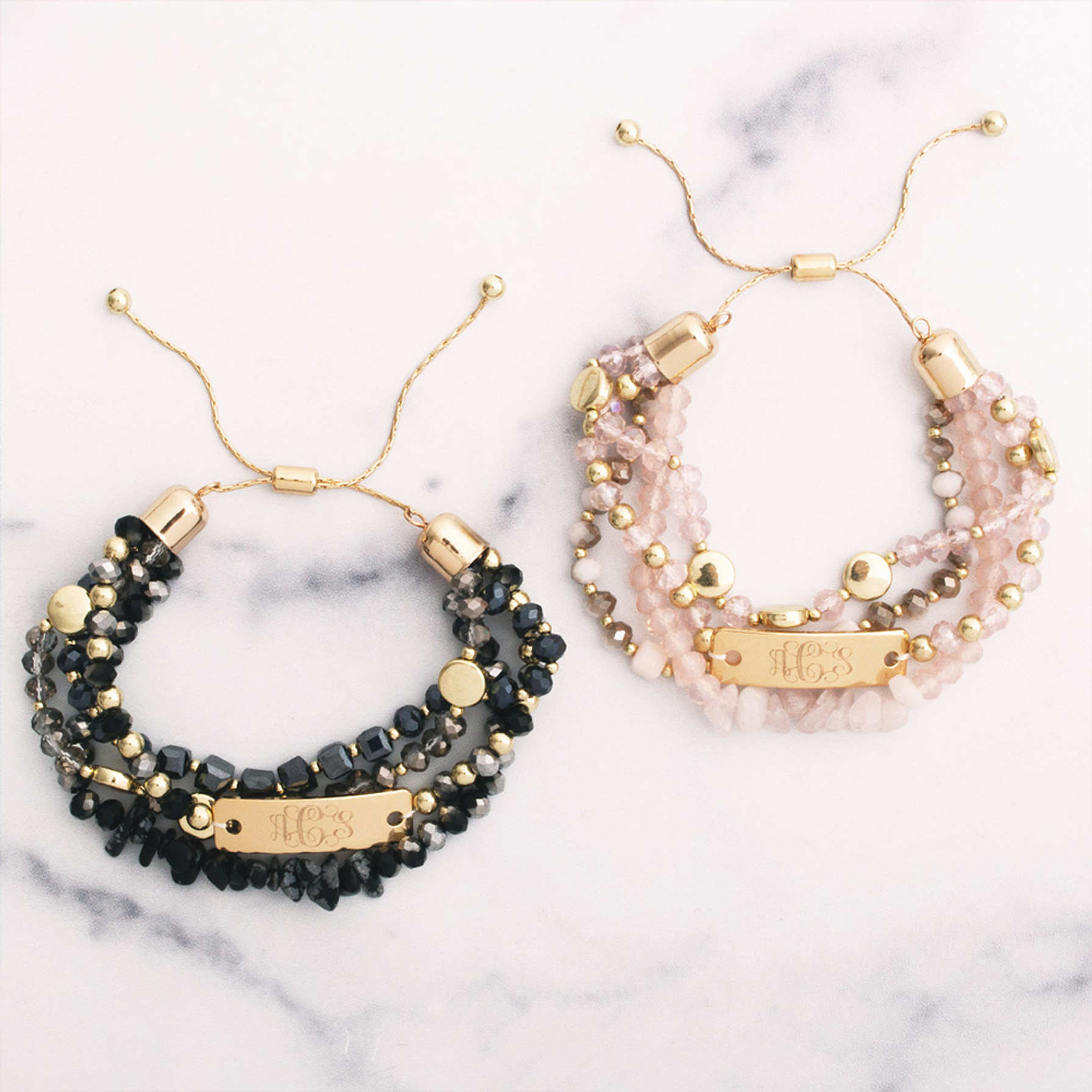 Personalized Beaded Bracelet Stack