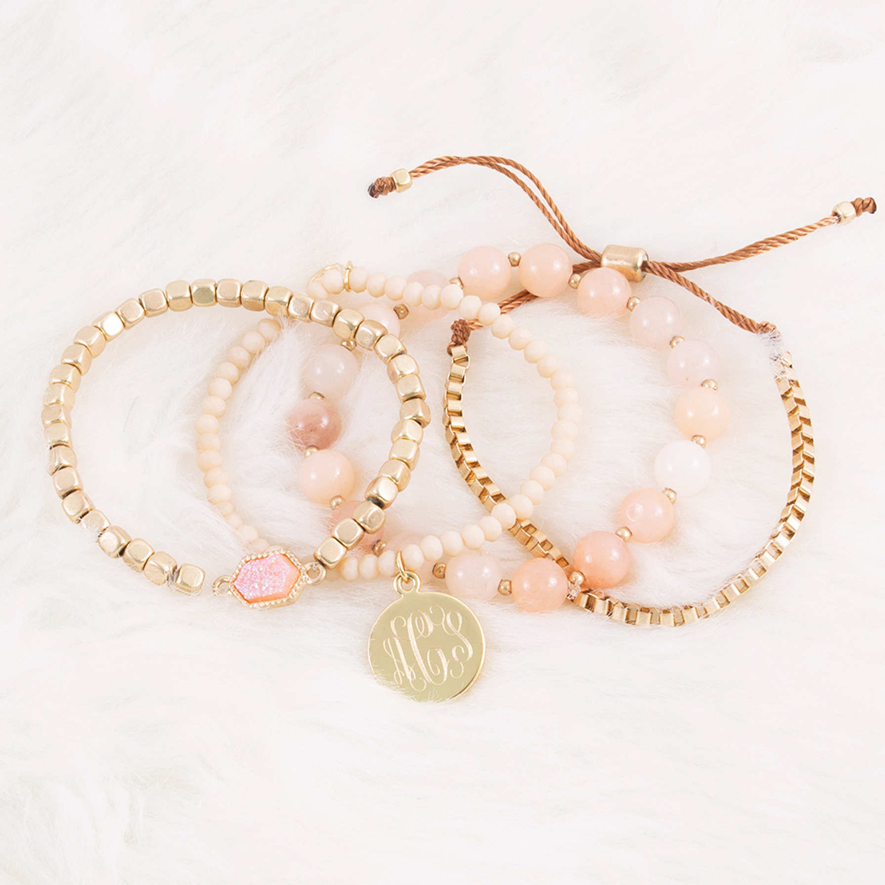 Monogrammed Bracelet Stack – Set of 4 – Marleylilly