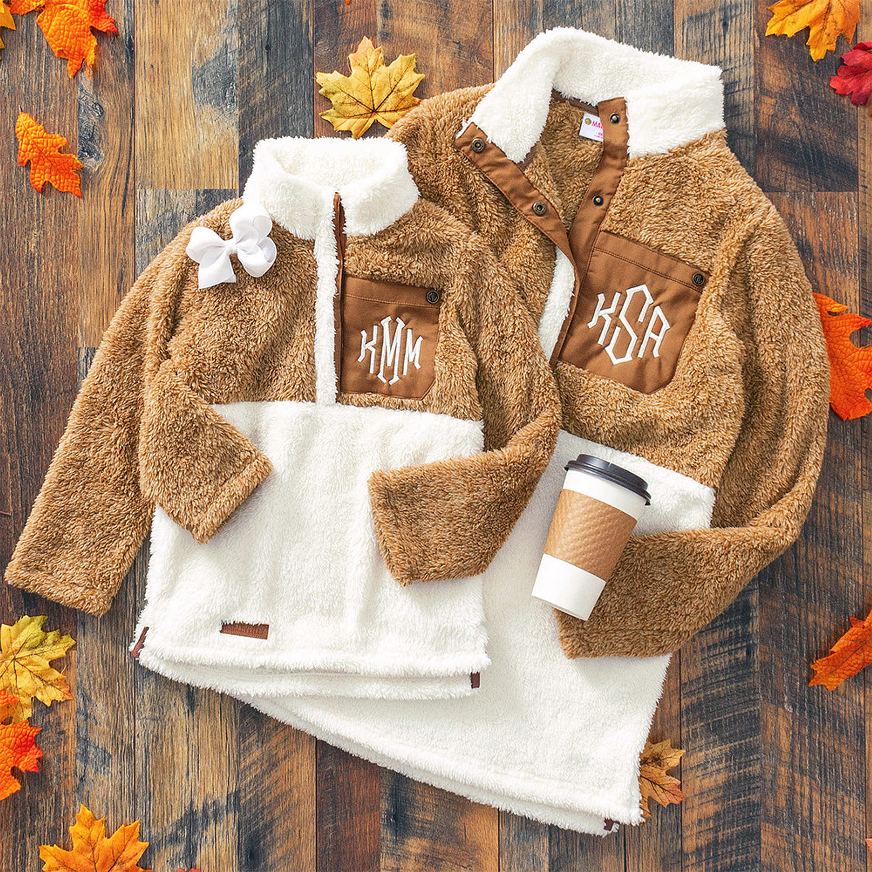 Personalized Colorblock Sherpa Pullovers
