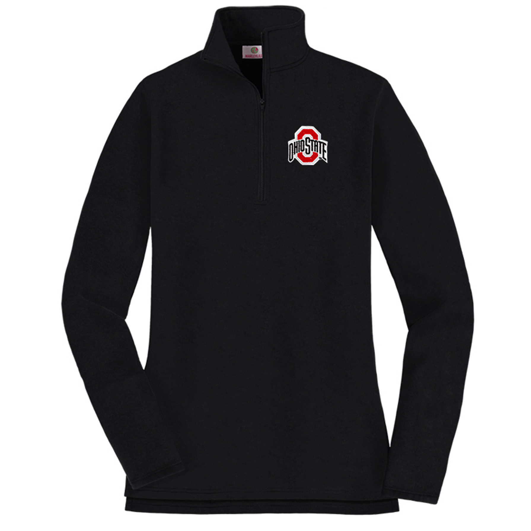 Licensed Ohio State Buckeyes Logo Sweatshirt with Quarter Zip in Black
