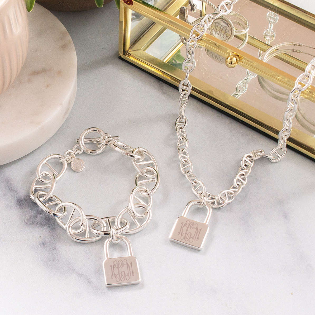 Personalized Padlock Chain Bracelet