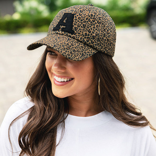 Varsity Initial Leopard Baseball Hat