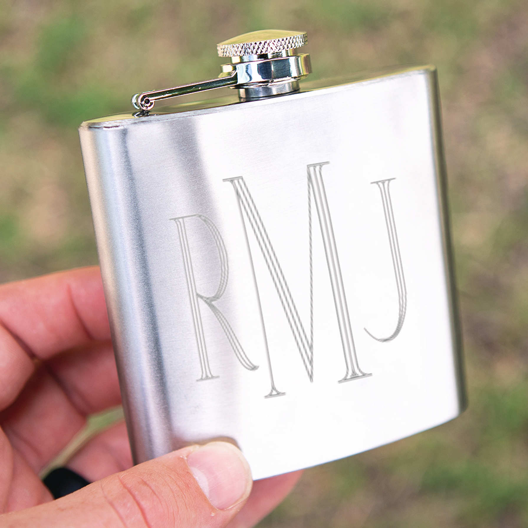Personalized Silver Flask