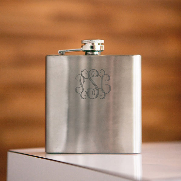 Personalized Silver Flask
