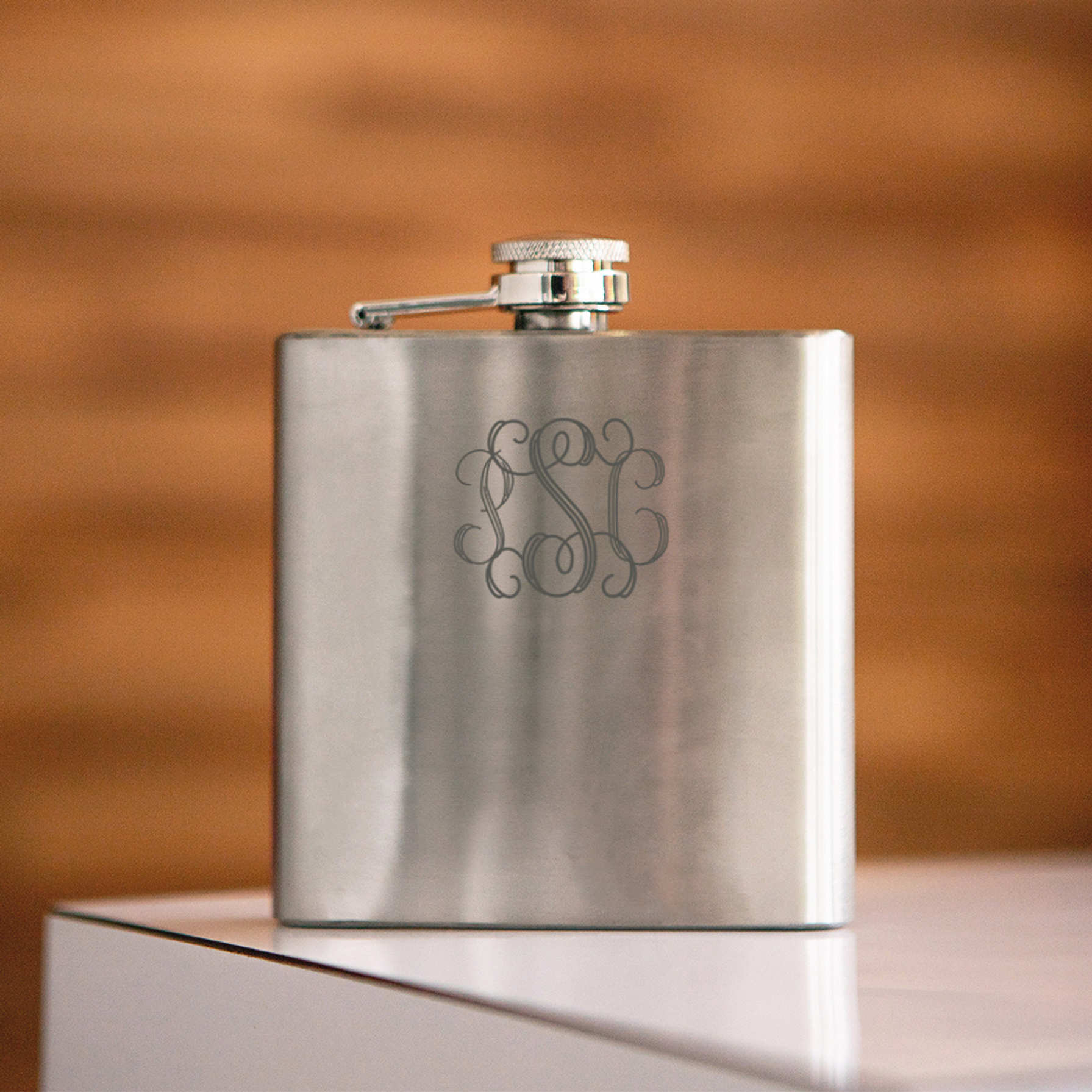 Personalized Silver Flask