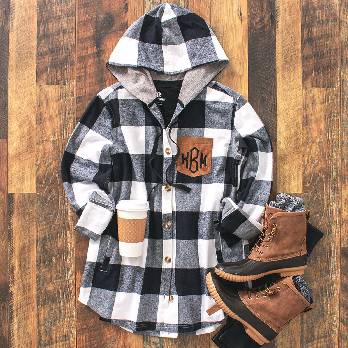 Plaid Personalized Shirt Jacket — Marleylilly