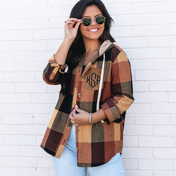 Plaid Personalized Shirt Jacket — Marleylilly