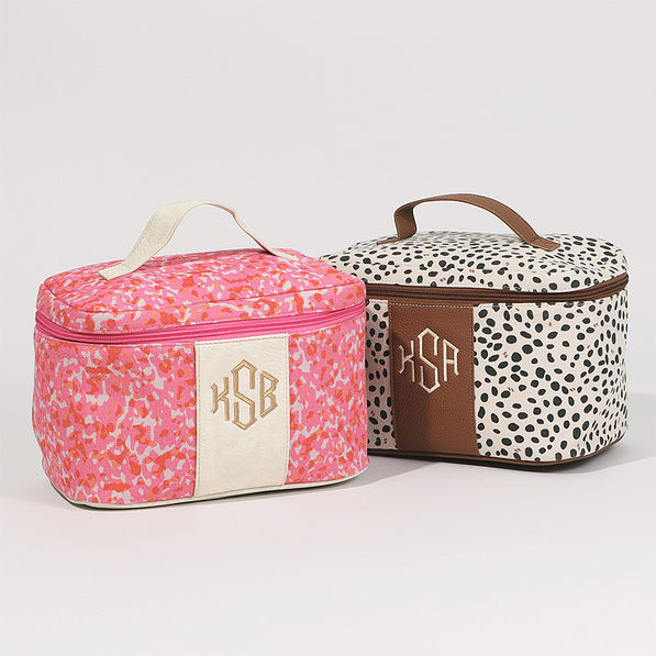 Monogrammed Spotted Train Case - Marleylilly