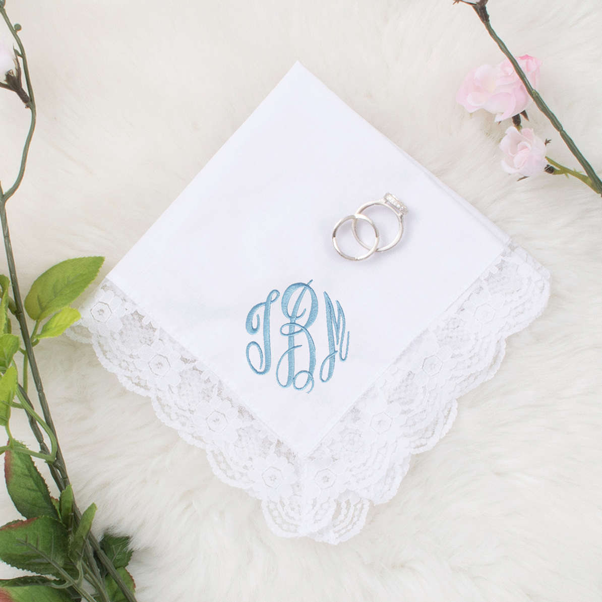 Personalized Bridal Lace Handkerchief - Marleylilly