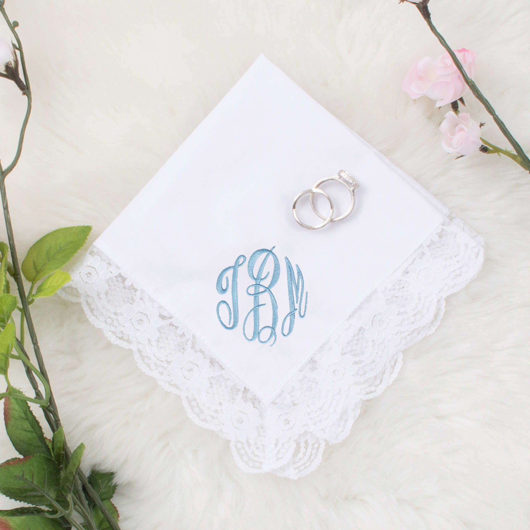 Personalized Bridal Lace Handkerchief - Marleylilly