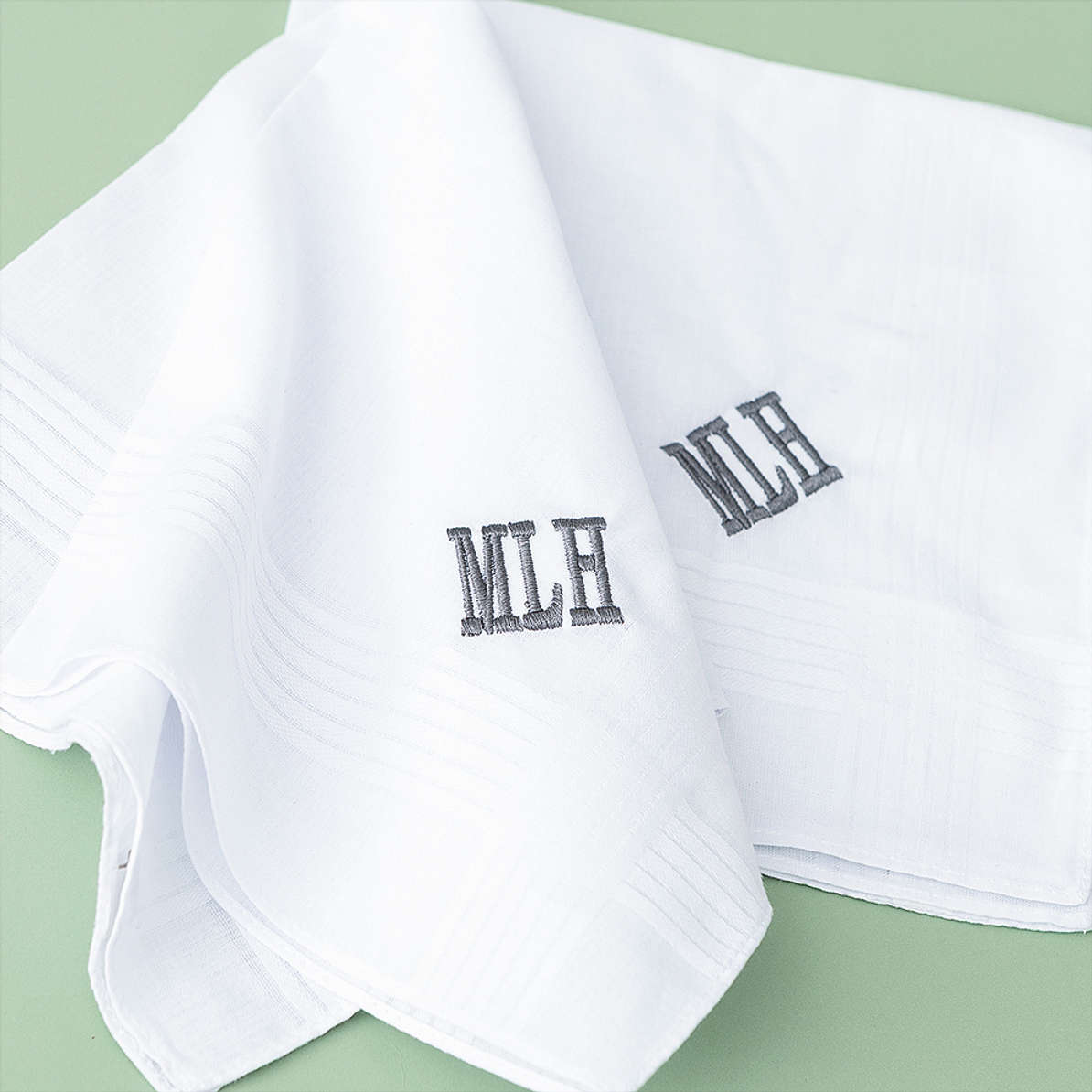 Monogrammed Men’s Handkerchiefs - Pocket Squares