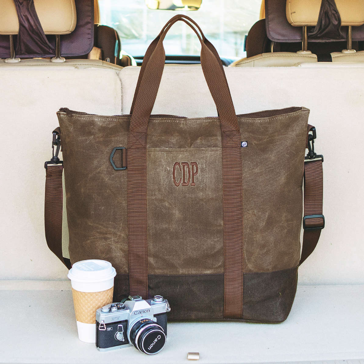 Personalized Waxed Canvas Cooler- Marleylilly