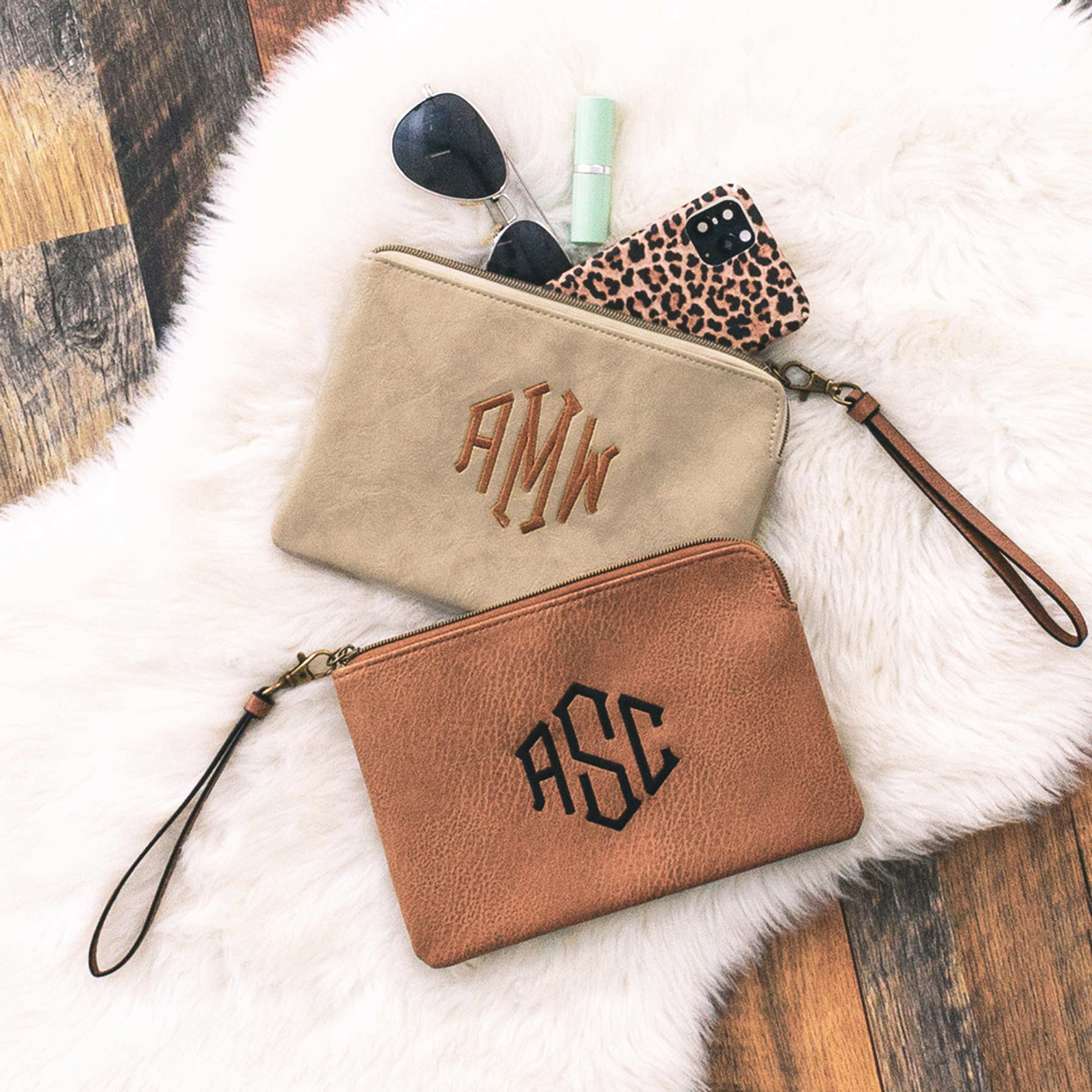 Monogrammed Wristlet - Custom Clutch