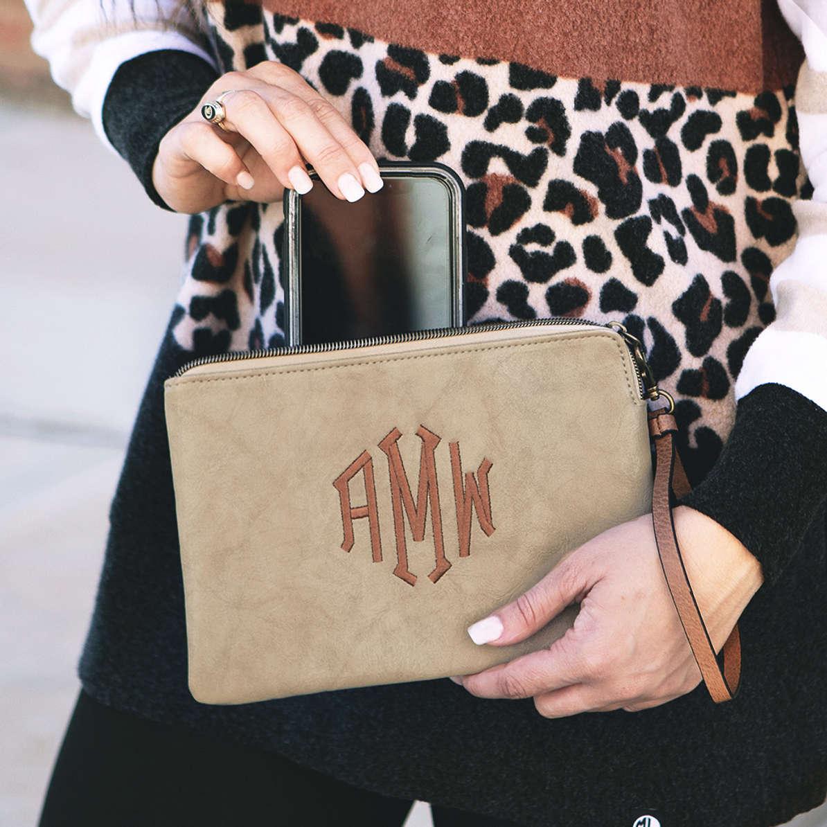 Monogrammed Wristlet - Custom Clutch