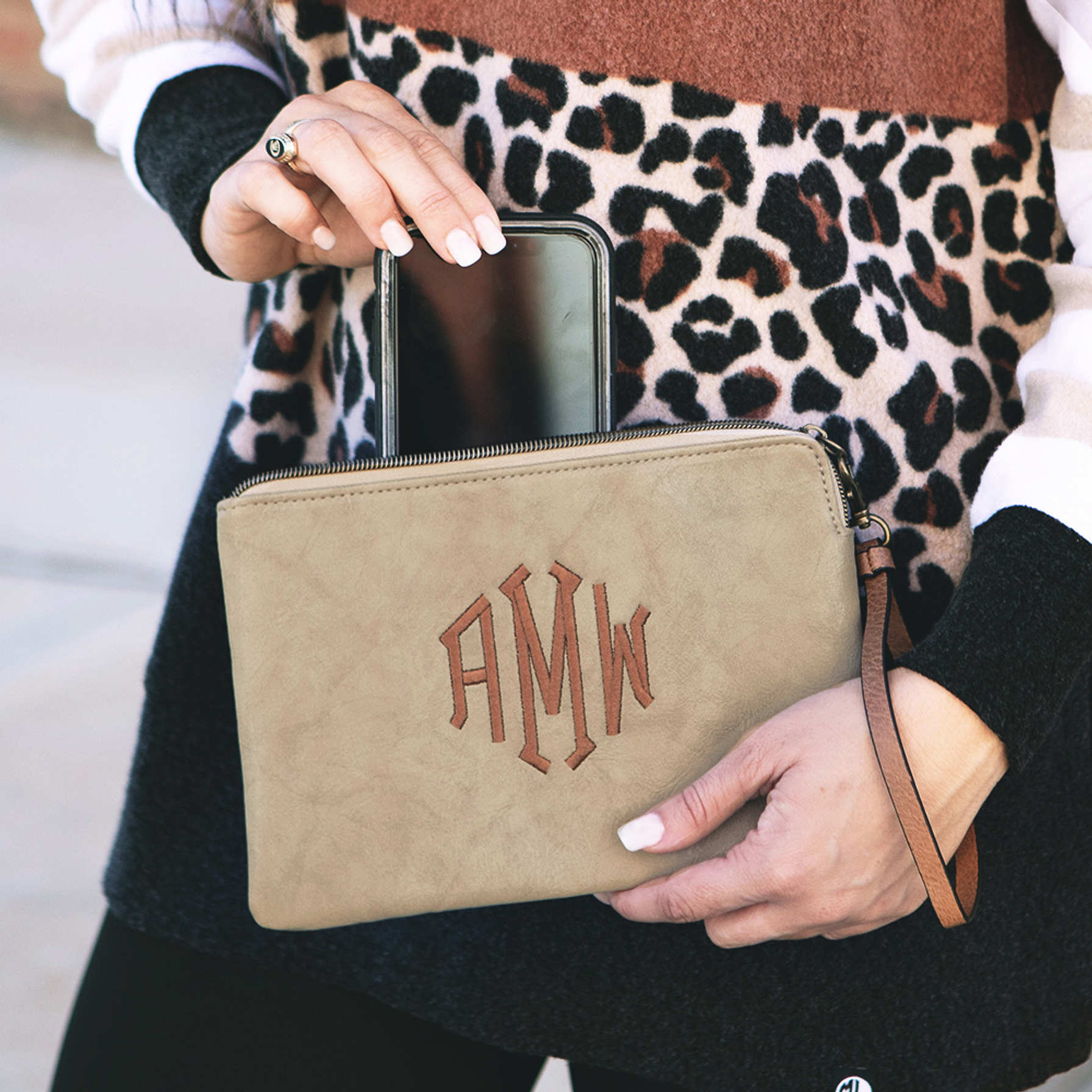 Monogrammed Wristlet - Custom Clutch
