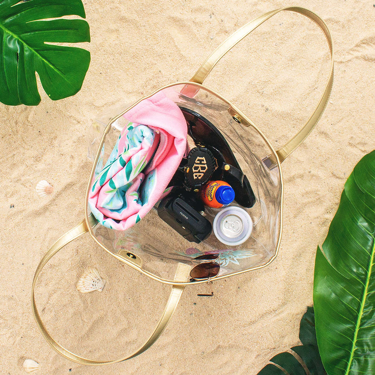 Personalized Clear Beach Bag - Marleylilly