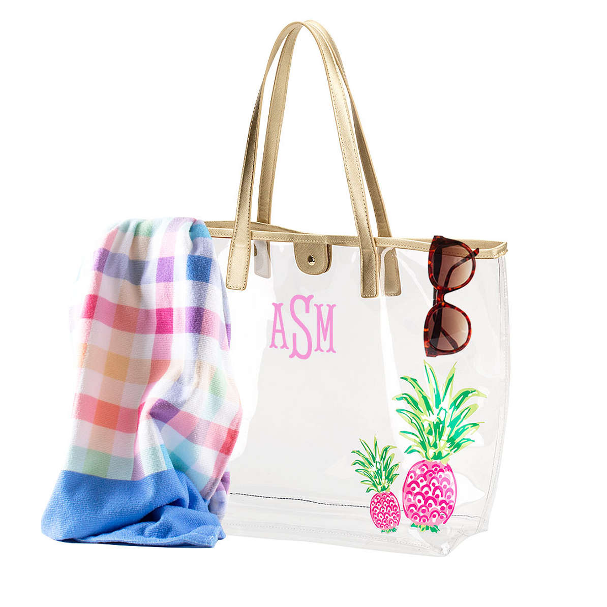 Personalized Clear Beach Bag - Marleylilly