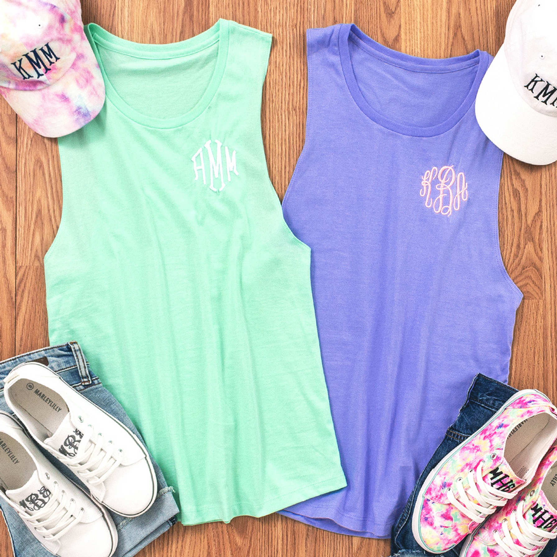 Personalized Pastel Tanks