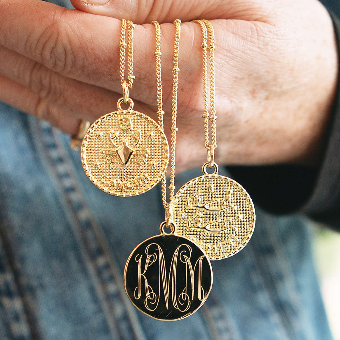 Reversible Personalized Zodiac Necklace