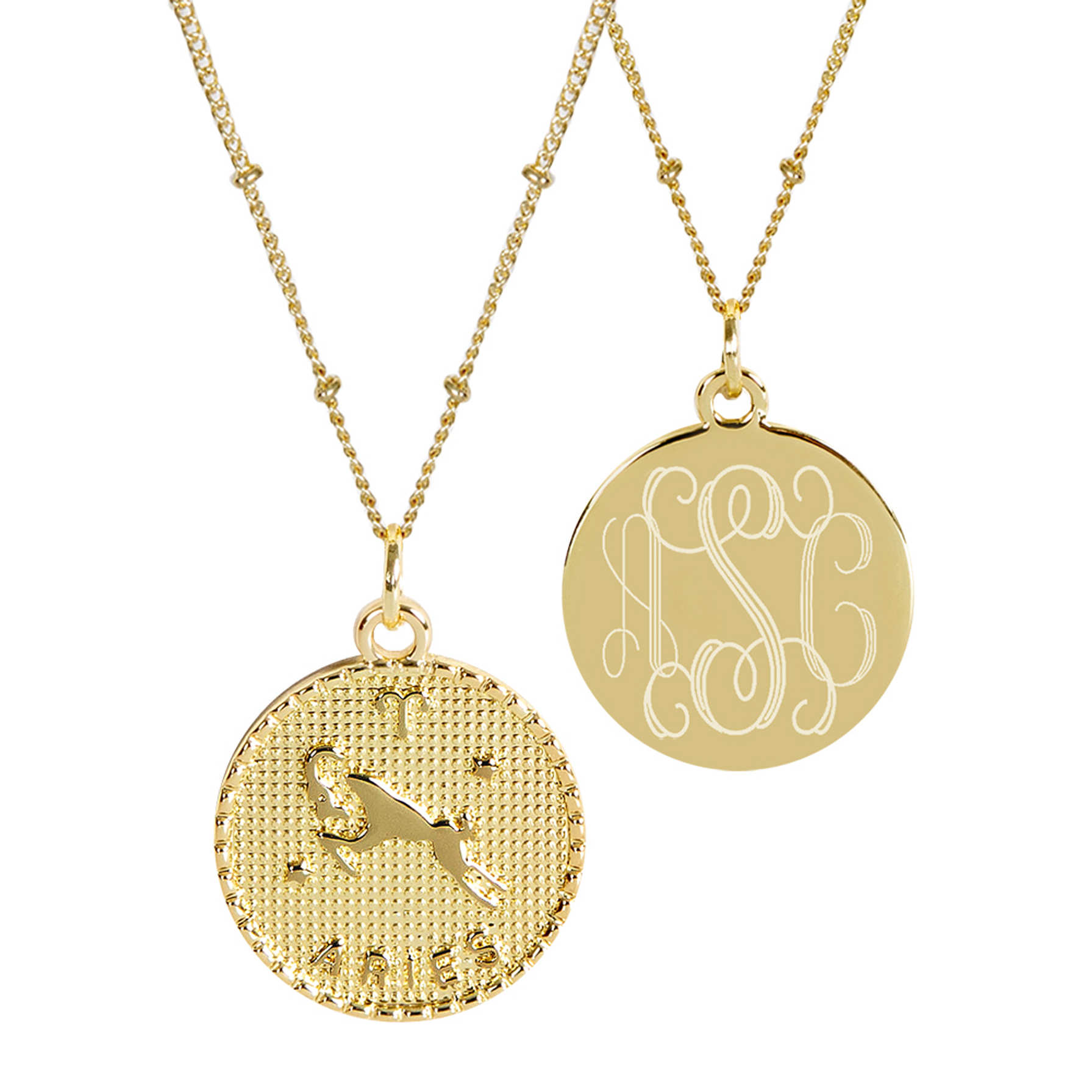Reversible Personalized Zodiac Necklace