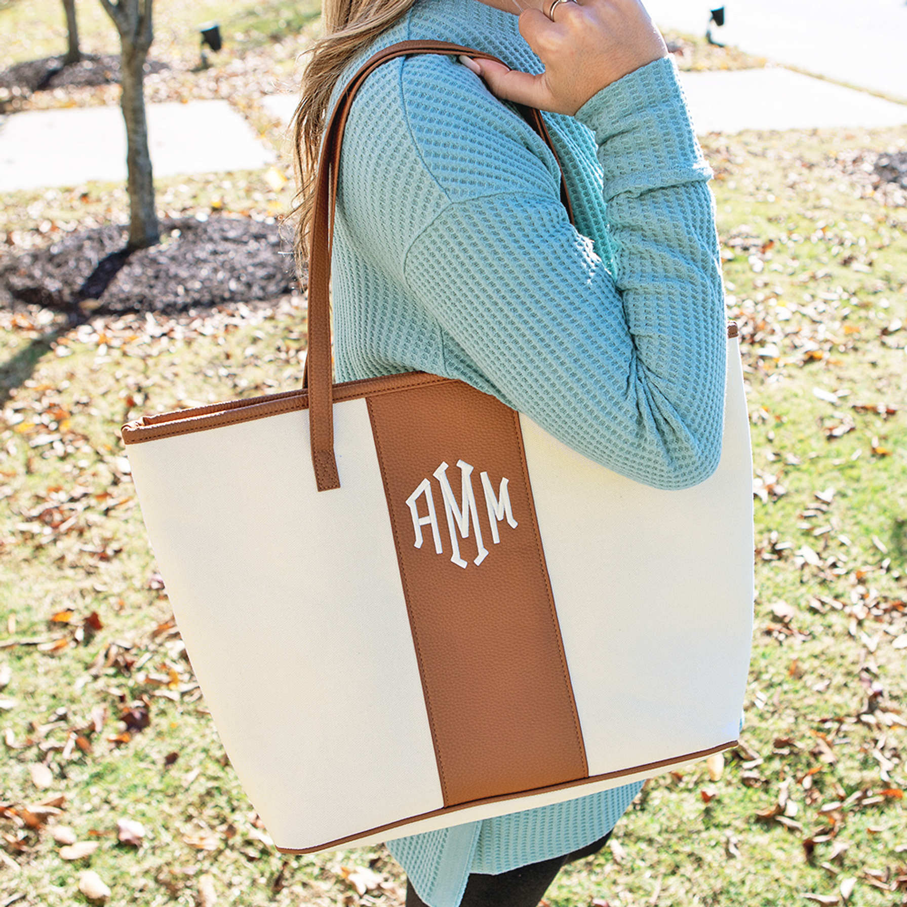 Canvas Monogrammed Tote Bag — Marleylilly