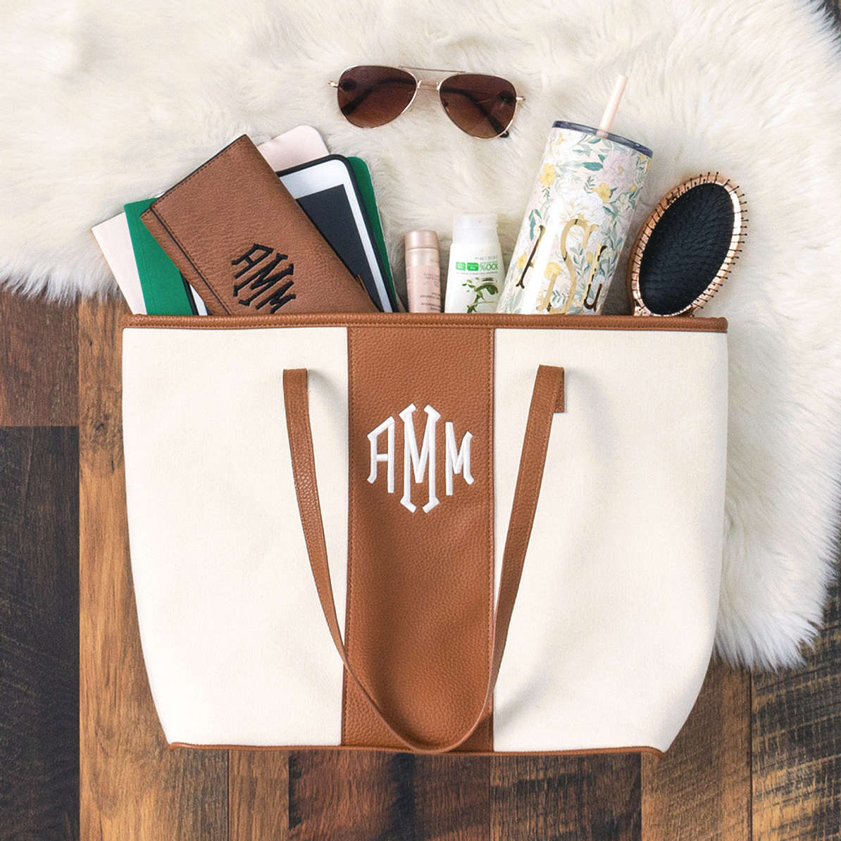 Canvas Monogrammed Tote Bag — Marleylilly