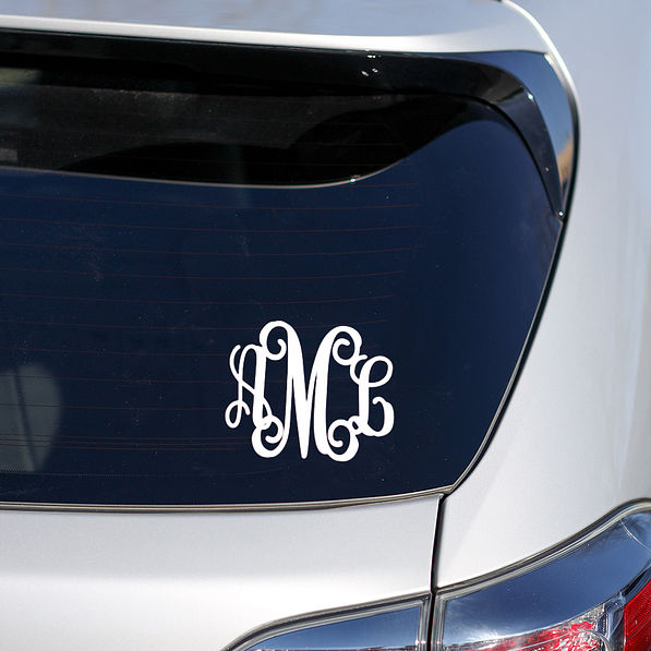 Monogrammed 6 inch Decal Sticker - Durable Vinyl | Marleylilly
