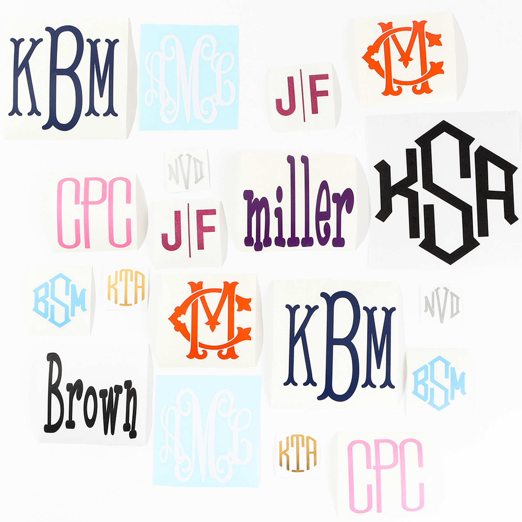 Monogrammed 8 inch Decal Sticker - Indoor & Outdoor Use | Marleylilly