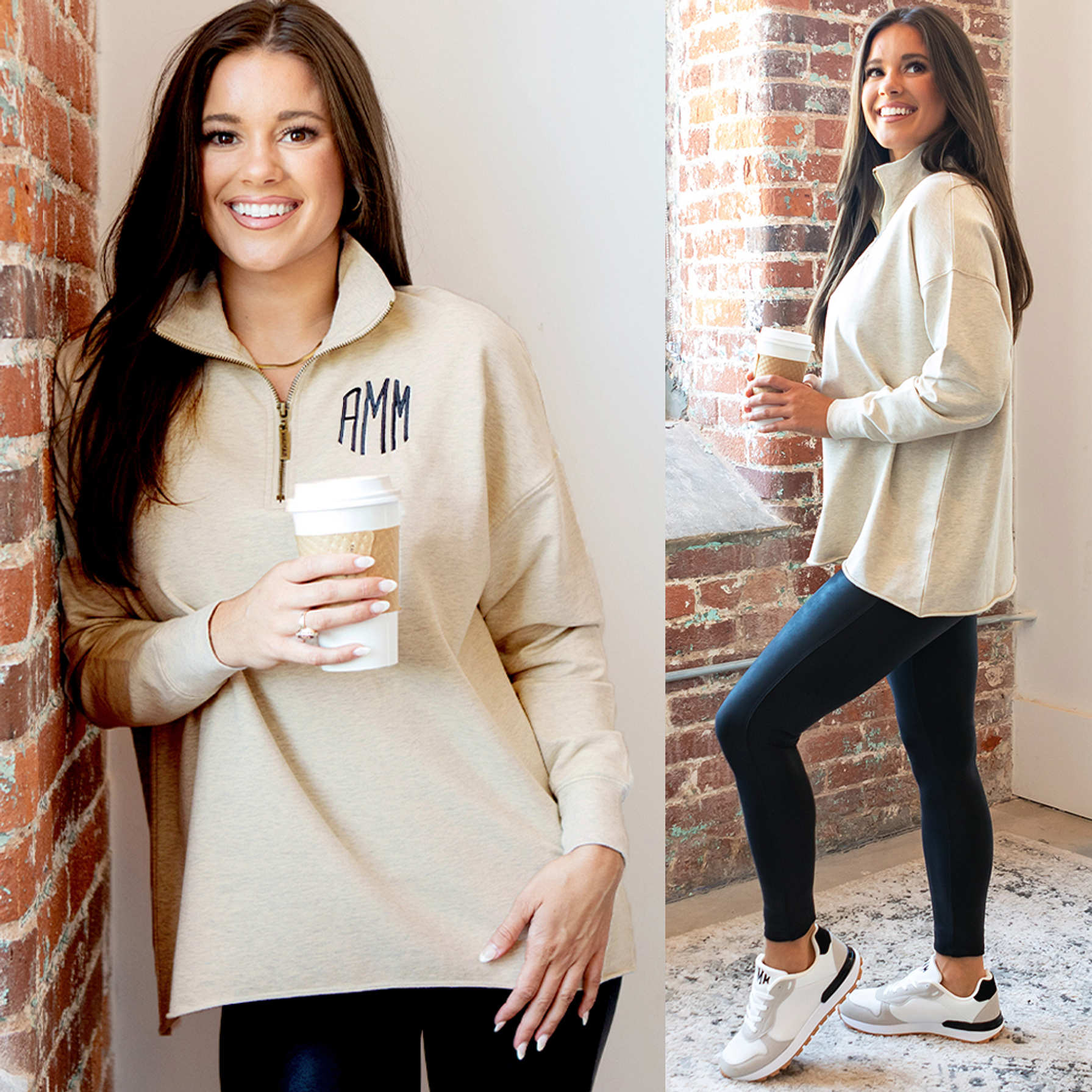Personalized quarter zipper pullover
