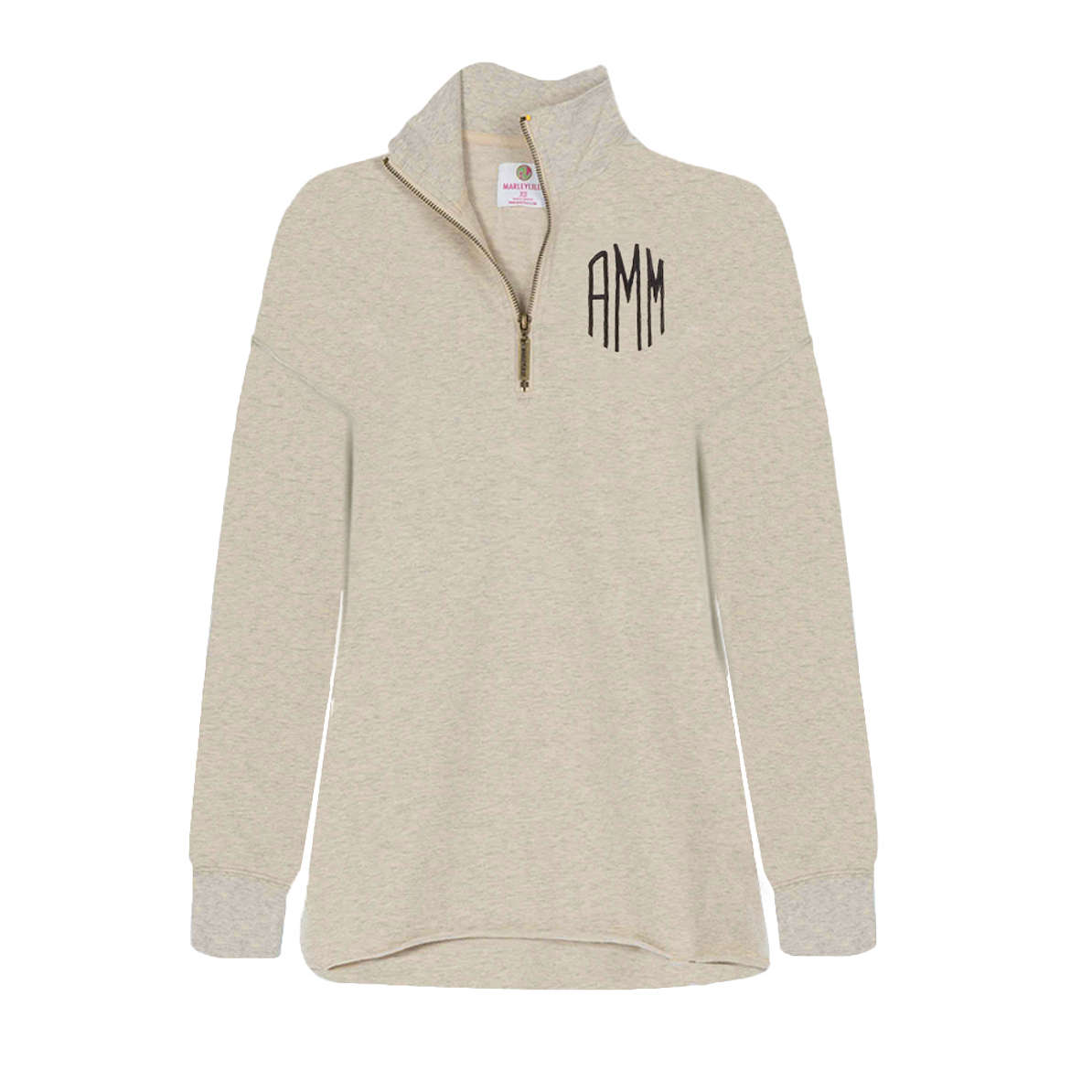 Personalized quarter zipper pullover