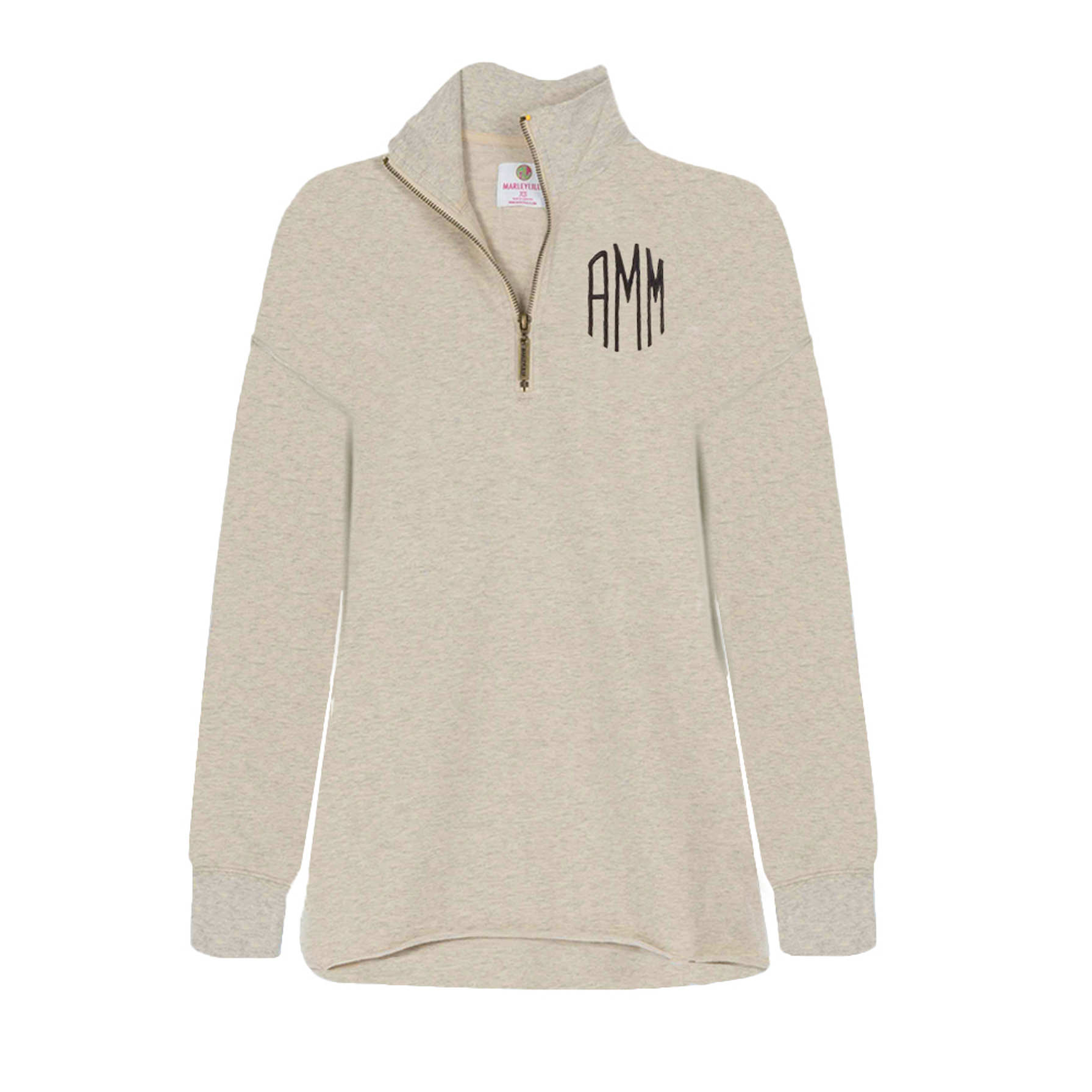 Personalized quarter zipper pullover