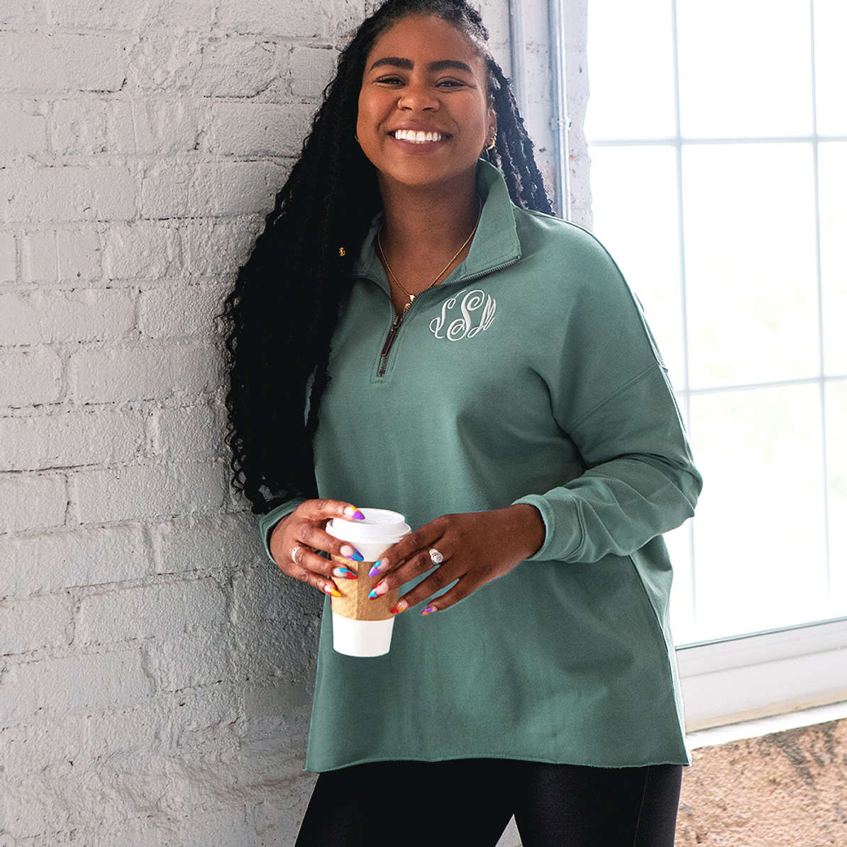 Personalized quarter zipper pullover