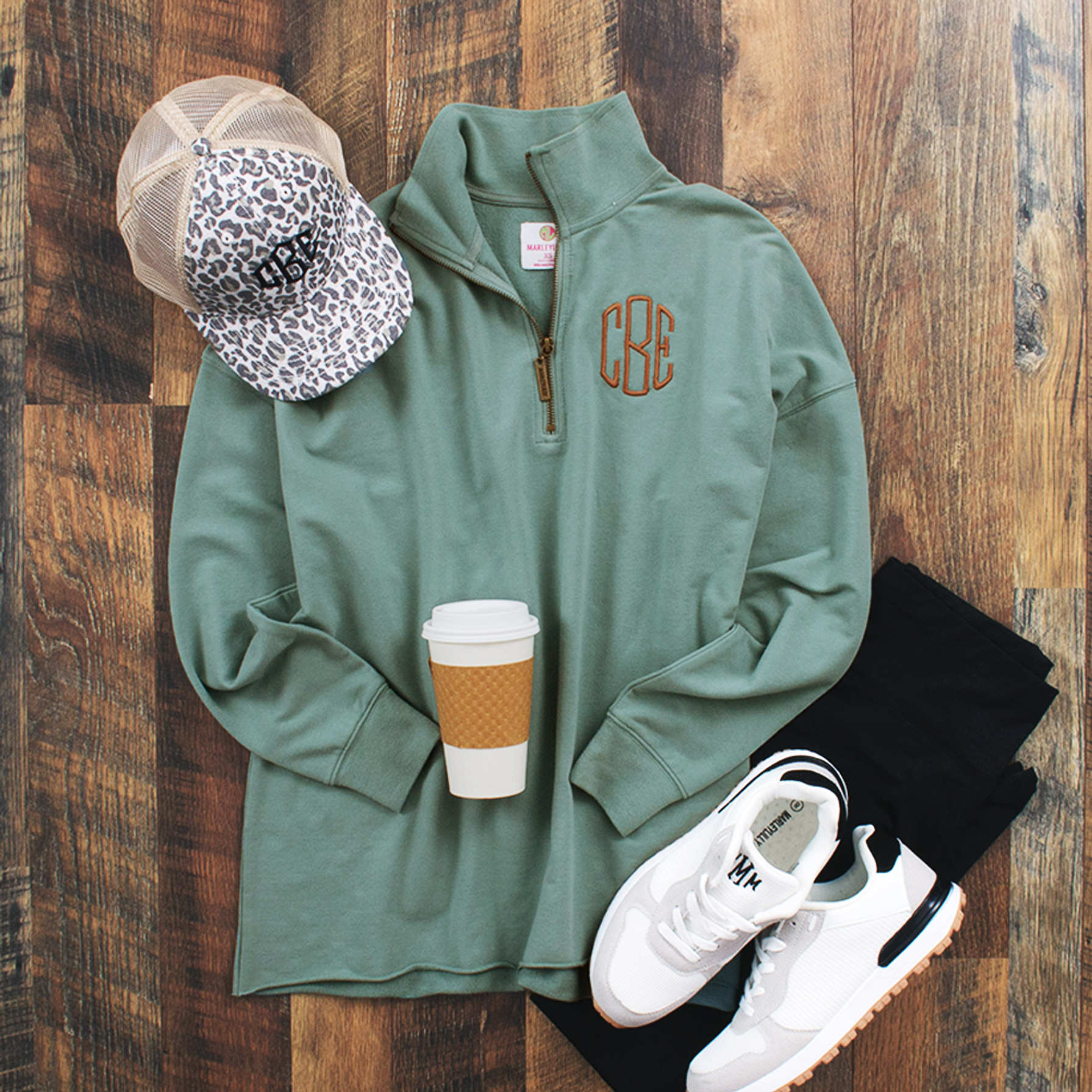 Personalized quarter zipper pullover