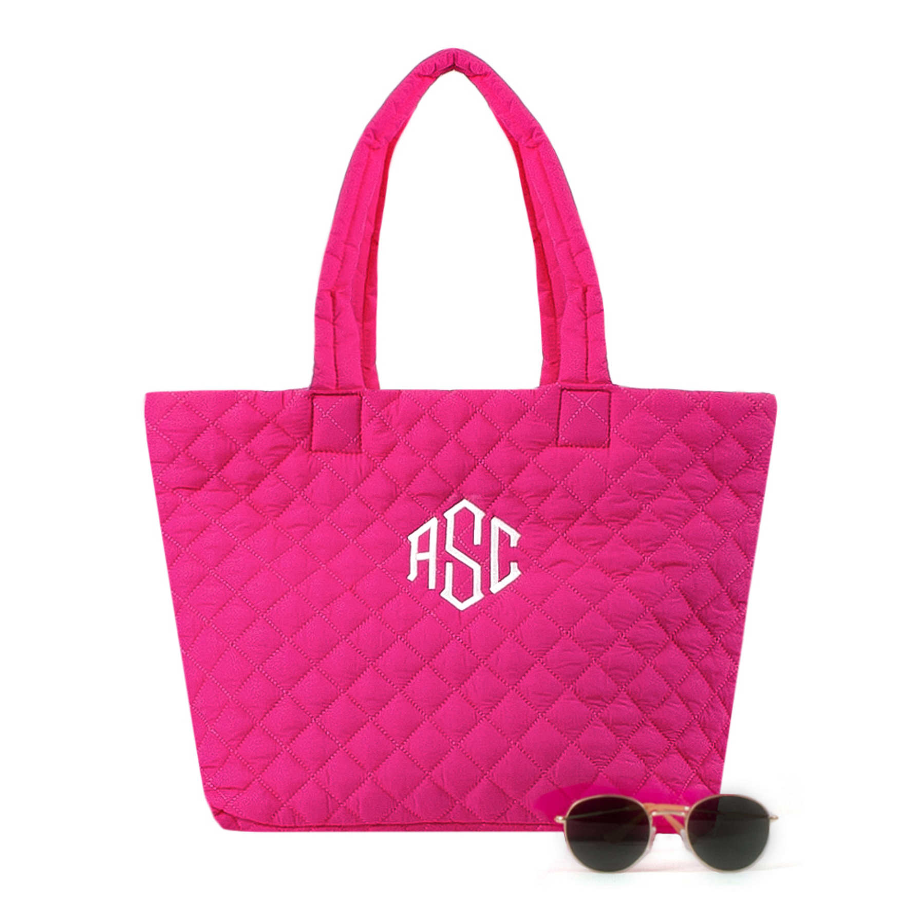 Monogrammed Diamond Quilted Tote