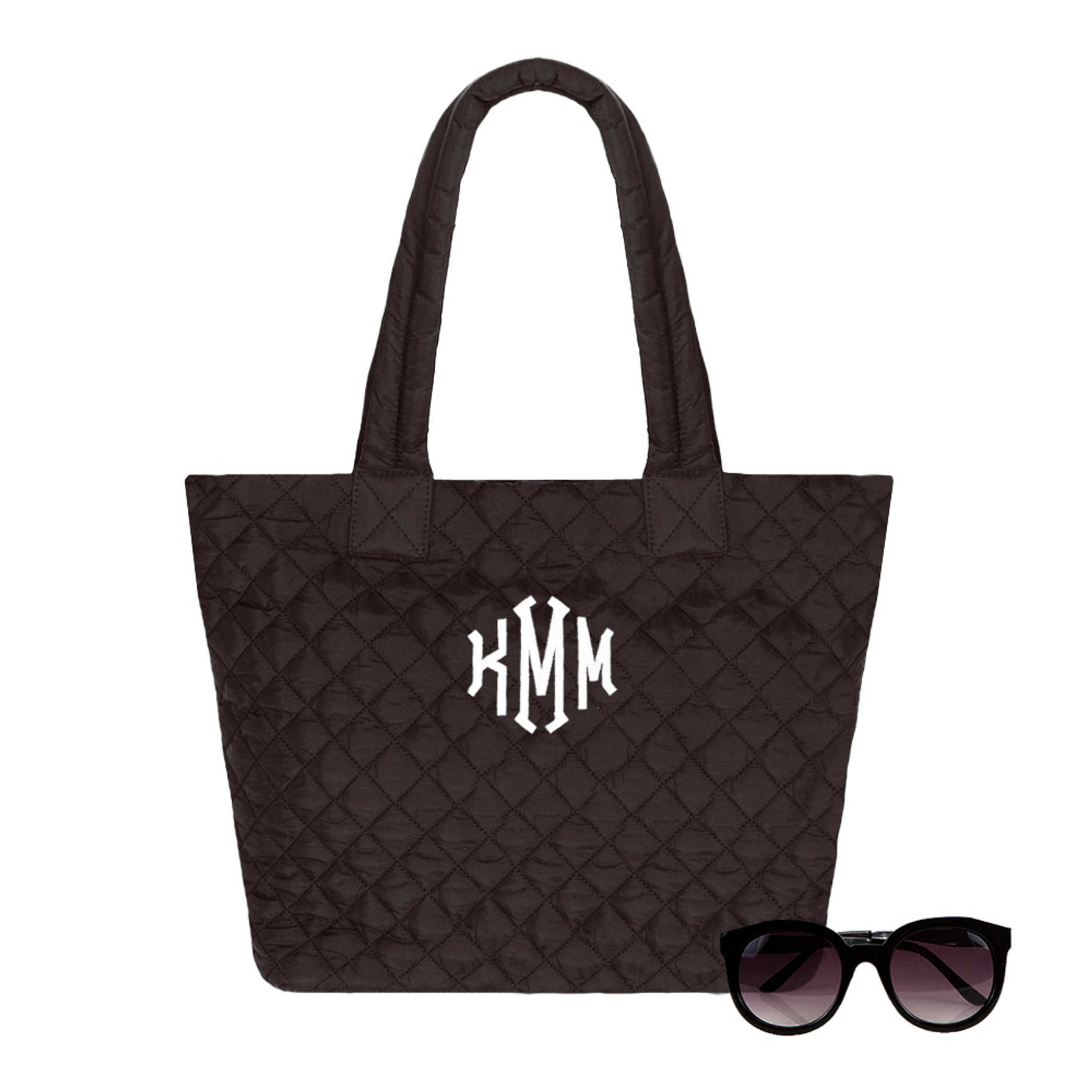 Monogrammed Diamond Quilted Tote