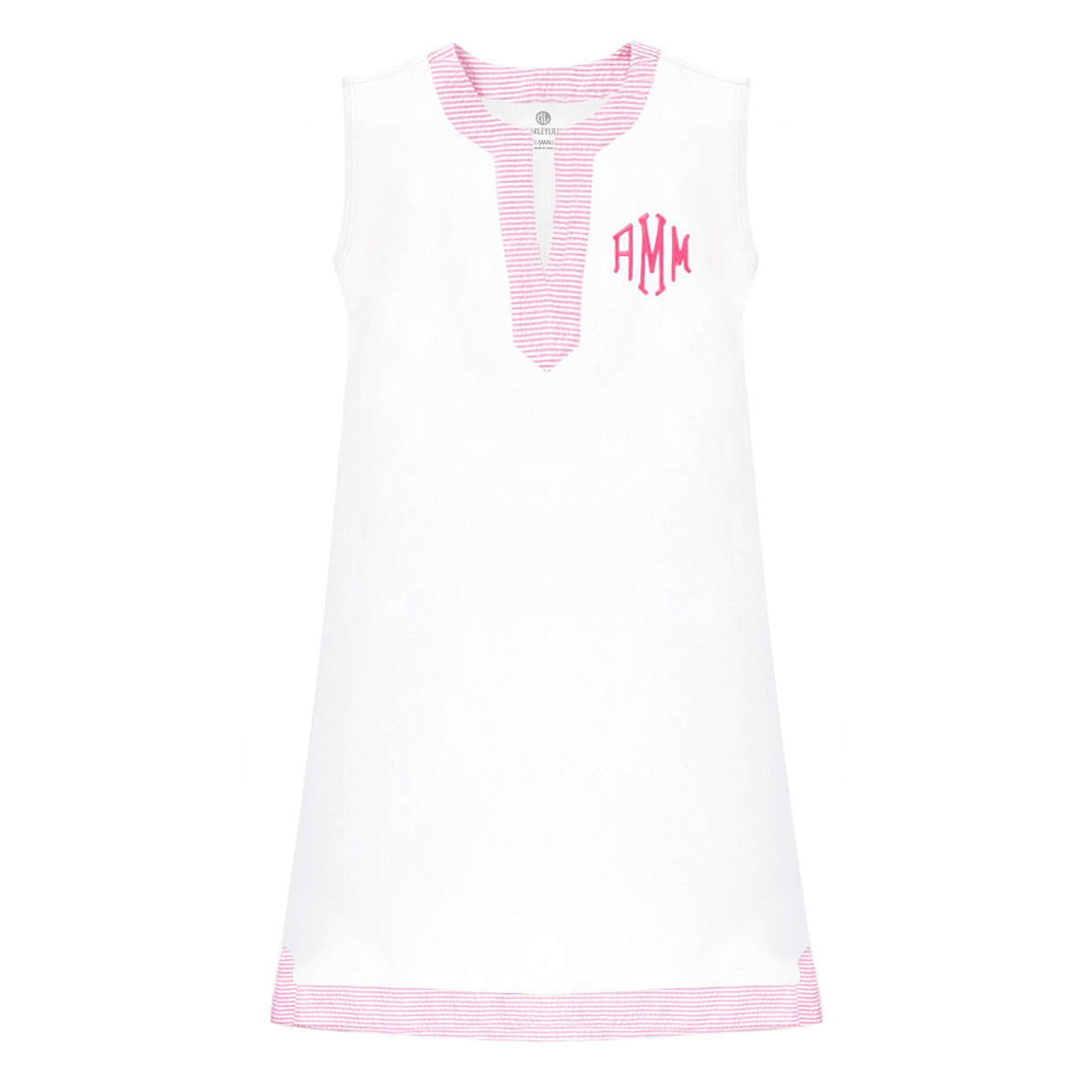 Personalized Sleeveless Seersucker Coverup