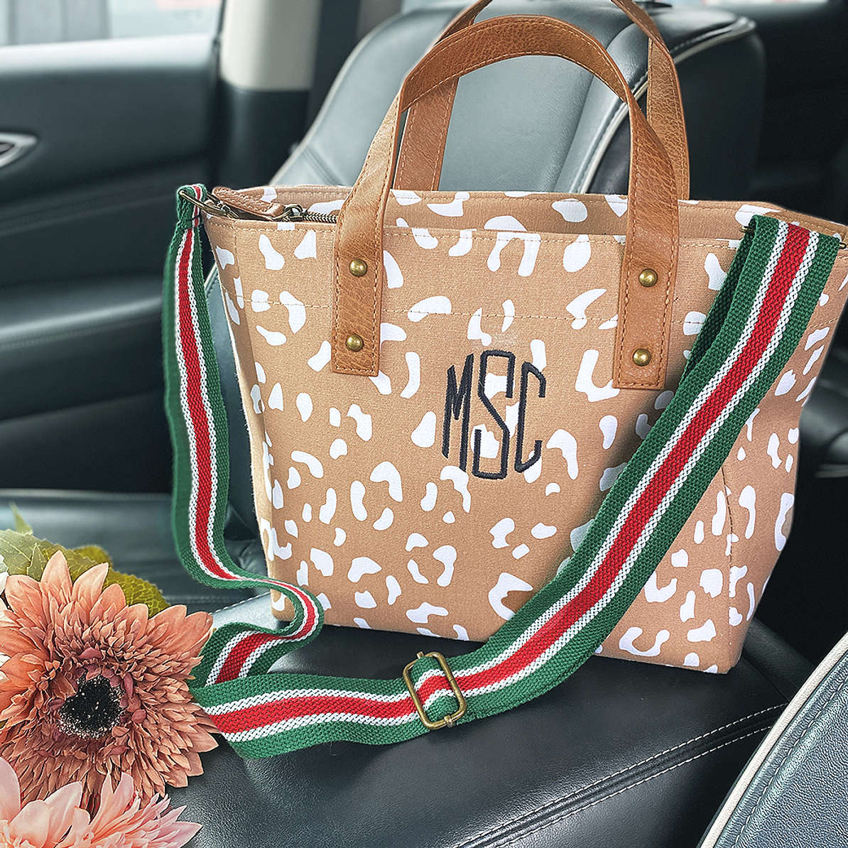 Personalized Printed Crossbody Strap Tote