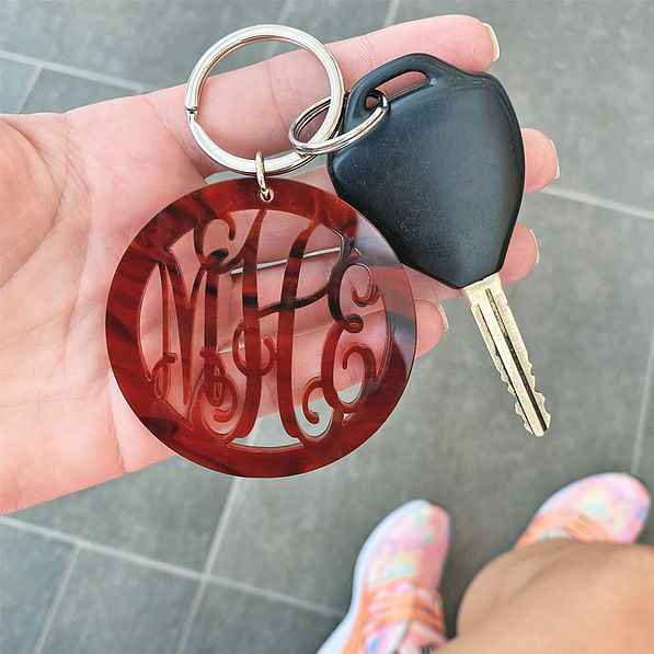 Acrylic Monogrammed Keychain - Variety of Colors | Marleylilly