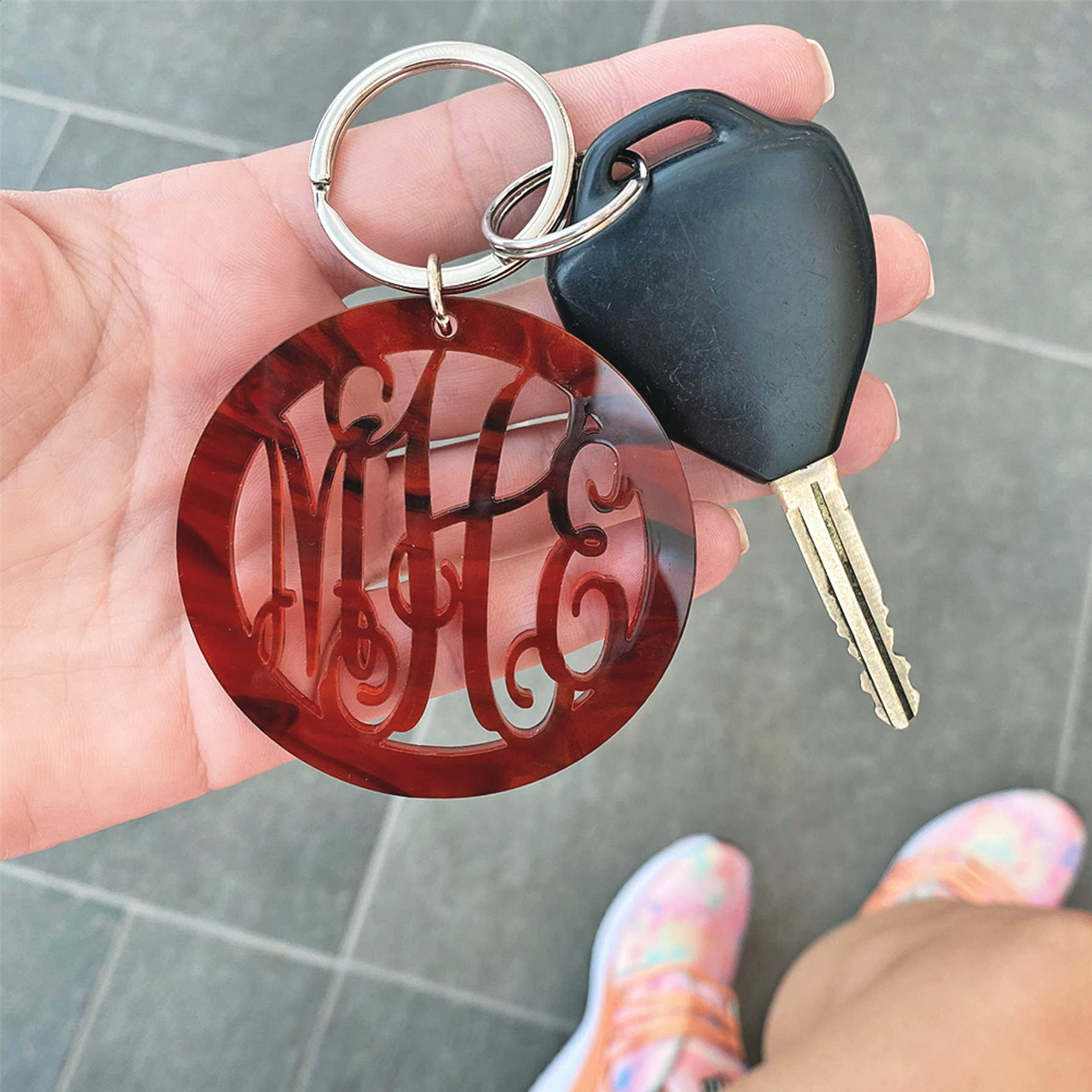 Acrylic Monogrammed Keychain - Variety of Colors | Marleylilly