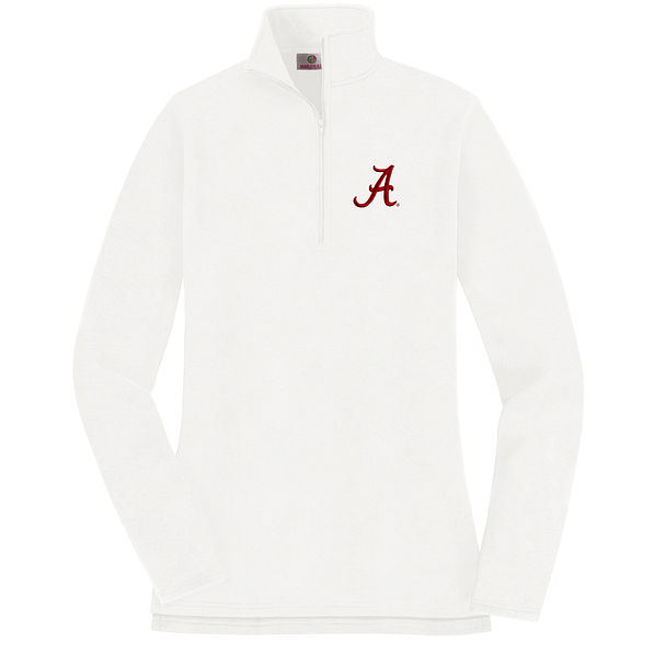 White Alabama Crimson Tide Logo Sweatshirt with Quarter Zip