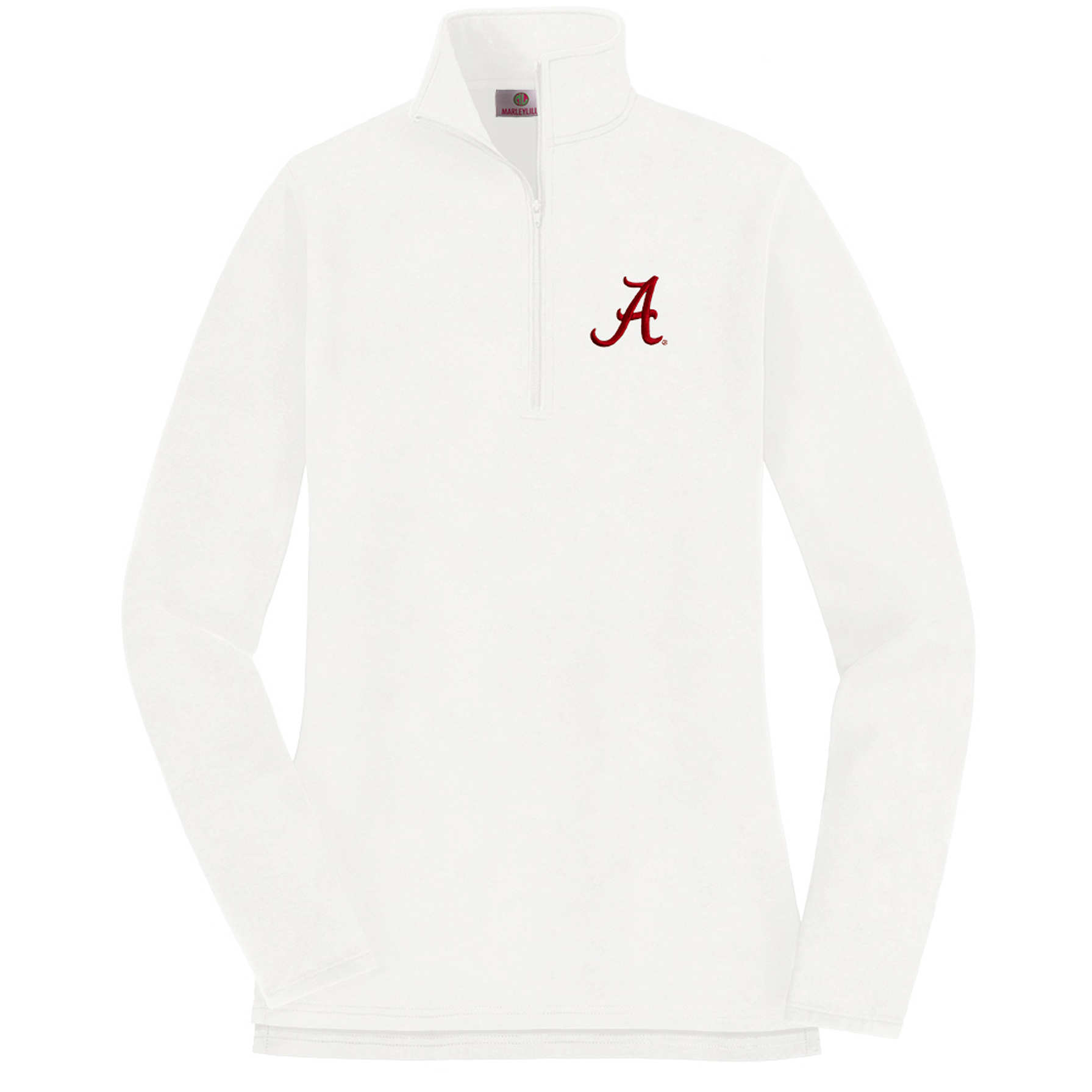 White Alabama Crimson Tide Logo Sweatshirt with Quarter Zip