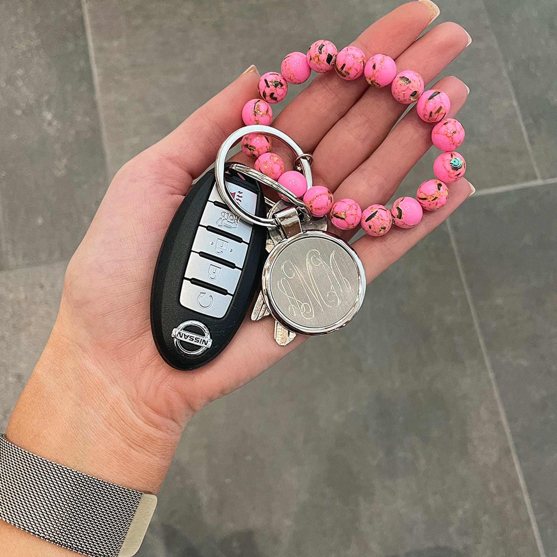 Personalized Marble Key Ring