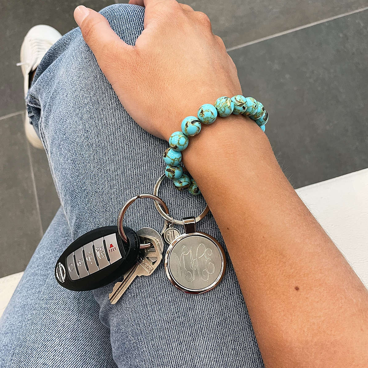 Personalized Marble Key Ring