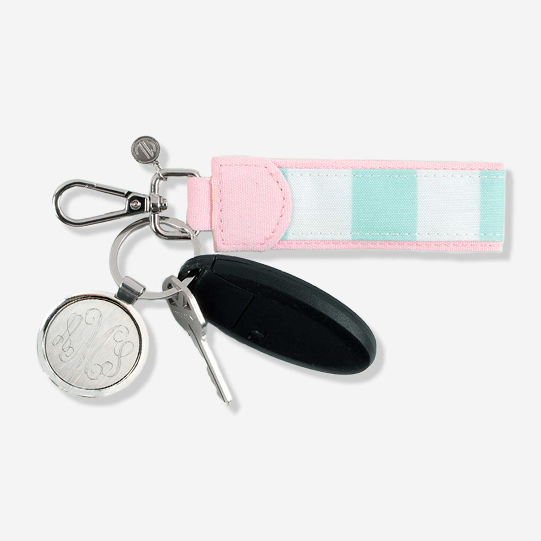Personalized Cabana Stripe Keychain