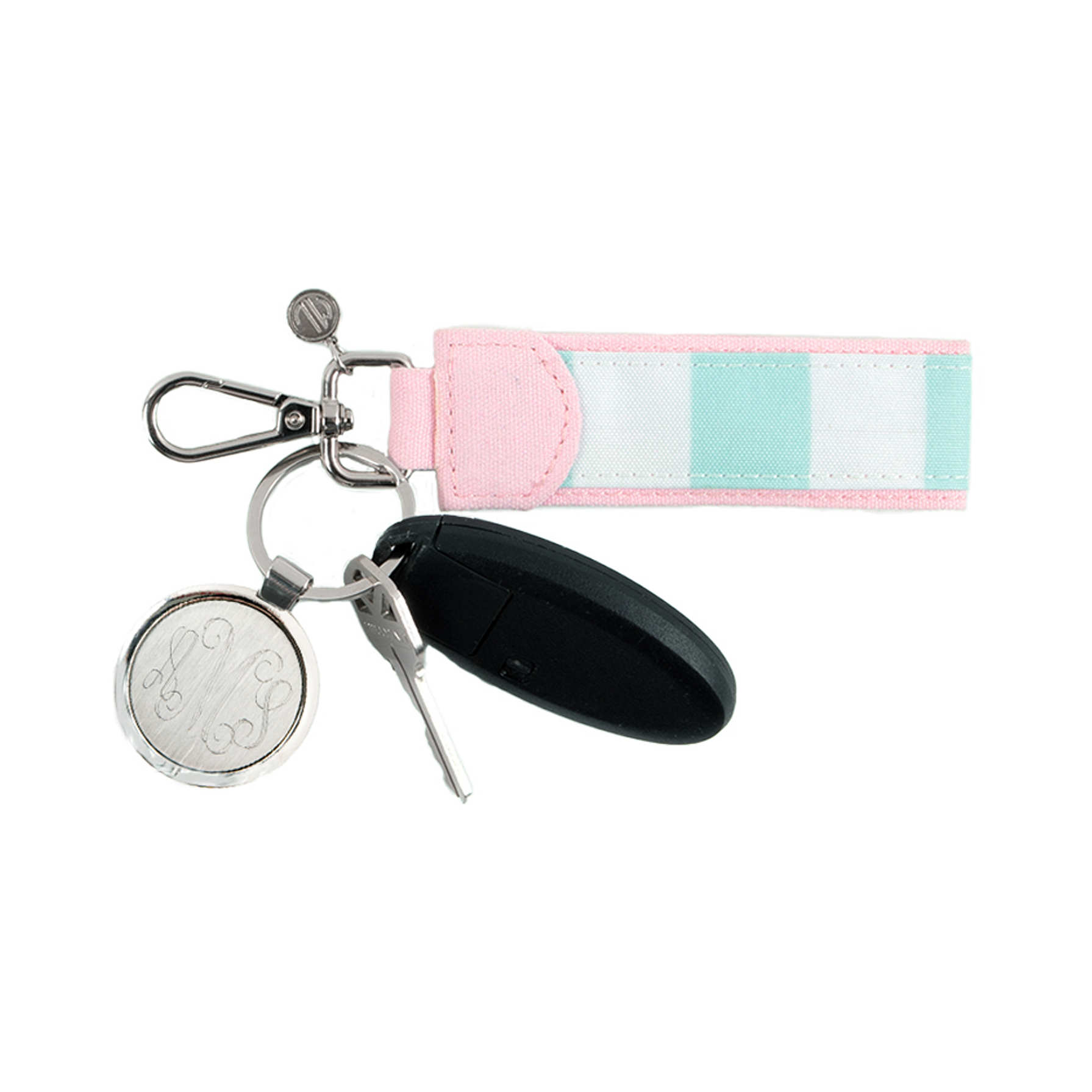 Personalized Cabana Stripe Keychain