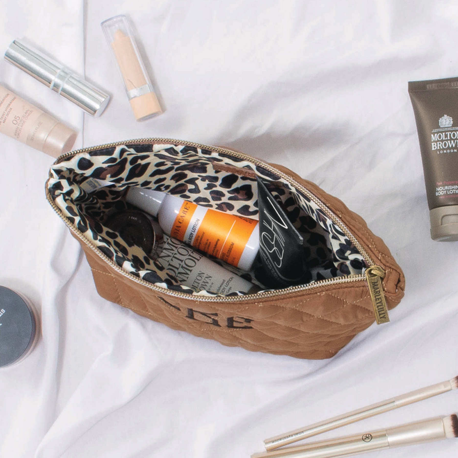 Monogrammed Quilted Cosmetic Case - Marleylilly